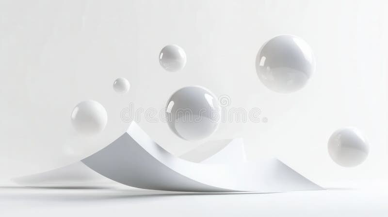 Floating 3D Shapes Create an Elegant Minimalist Design with Soft ...