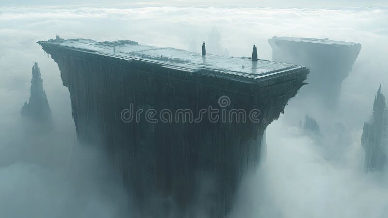 Floating, Dark, Rectangular Structures in a Misty, High-altitude ...