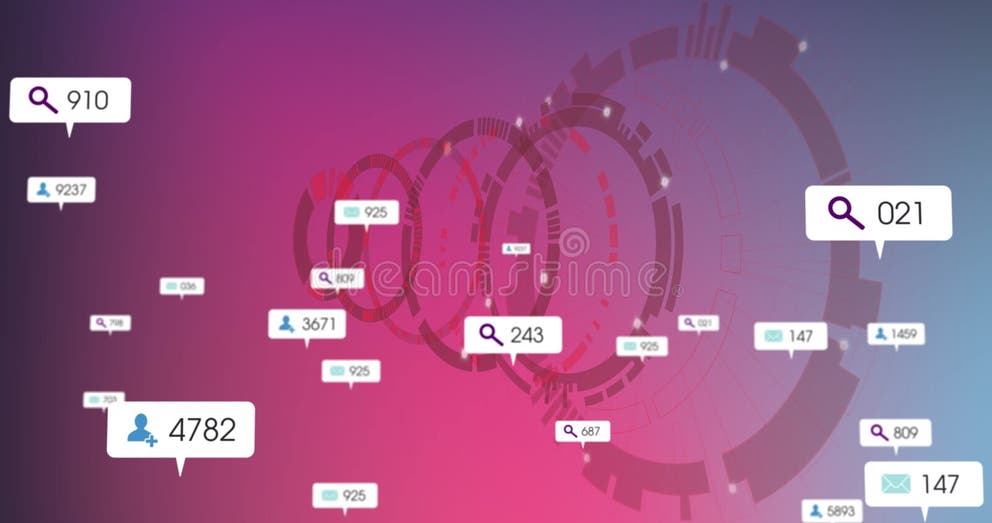Floating Data Bubbles on Dashboard with Rings, Values on Magnifying ...