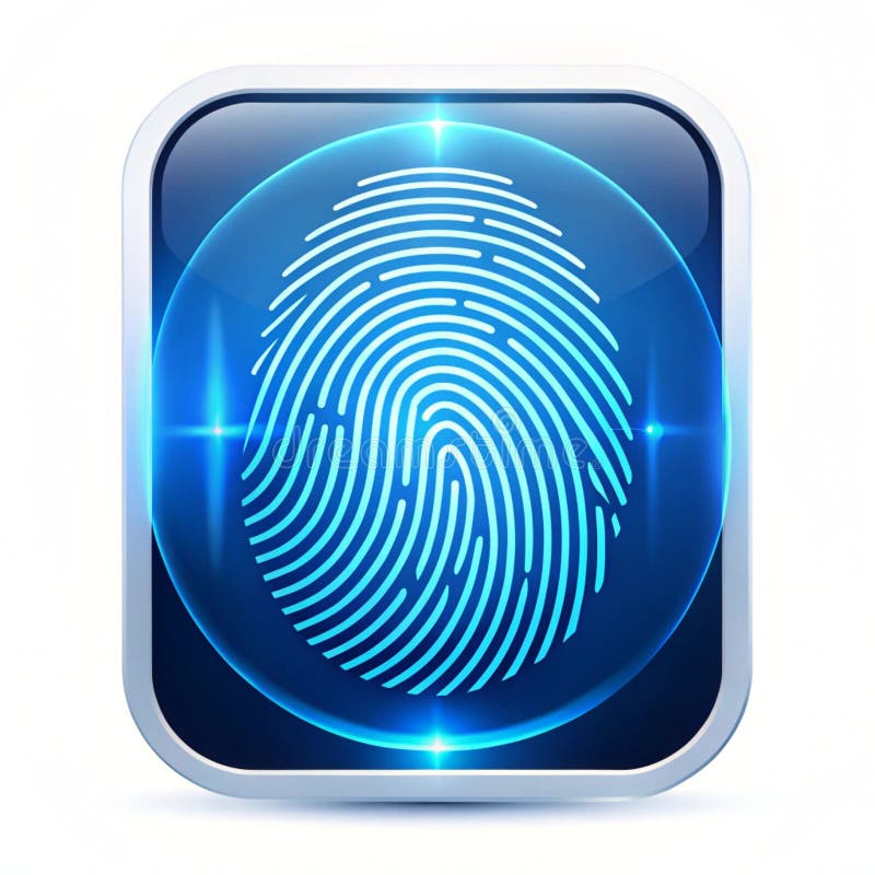 Floating Digital Fingerprint Scanner Icon Stock Illustrations – 15 ...
