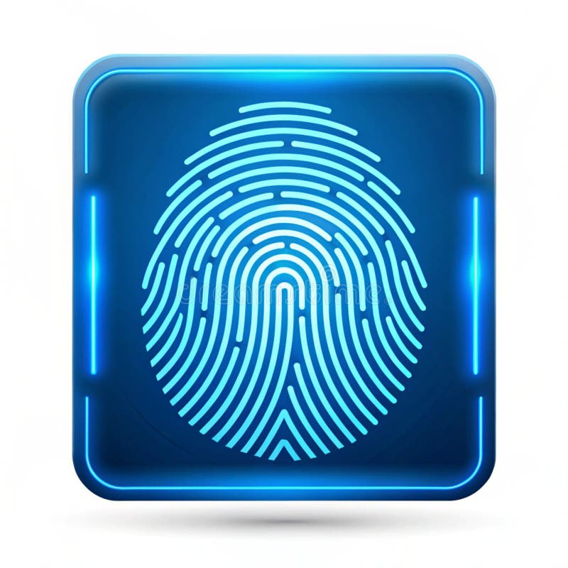 Floating Digital Fingerprint Scanner Icon Stock Illustration ...