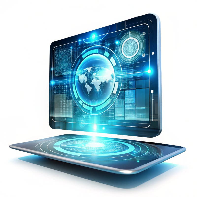 Floating Digital Interface with Futuristic Aesthetics Stock ...