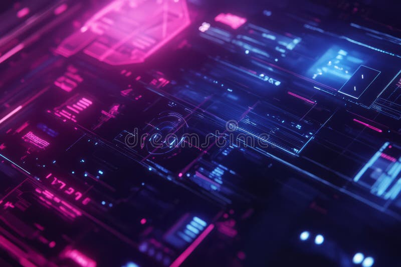 Floating Digital Interface with Futuristic Holographic Data Projections ...