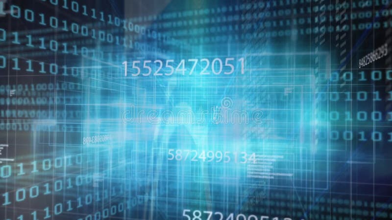Floating Digital Numbers and Binary Code in Blue Virtual Animation Space Stock Footage - Video ...