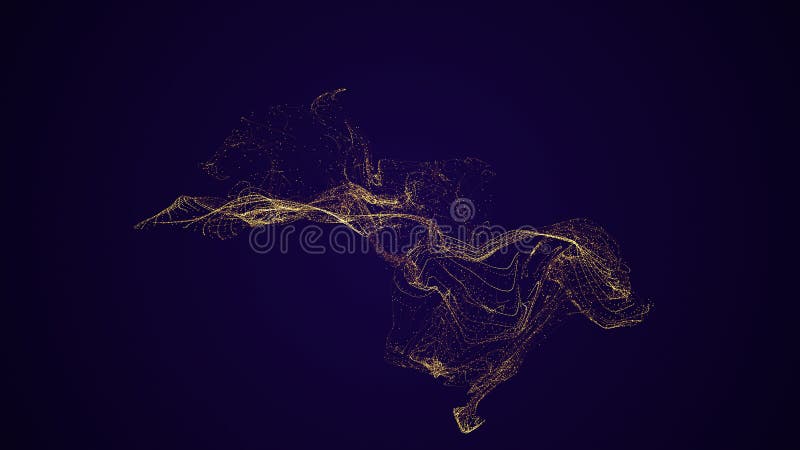 Floating Digital Particle Dreams Flow Stock Illustration - Illustration ...