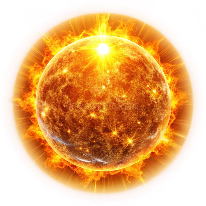 Floating Digital Sun with Glowing Rays and Animated Flare Stock ...