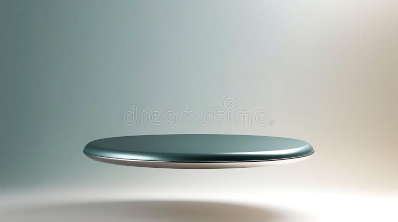Floating, Disc-Shaped Platform Against a Neutral Gradient Background ...
