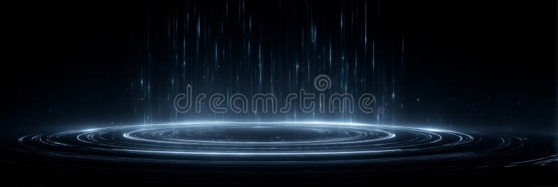 Floating Disc with Subtle Volumetric Light Beams from Above Stock Photo ...