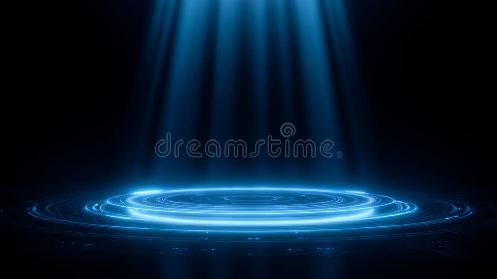 Floating Disc with Subtle Volumetric Light Beams from Above Stock Image ...