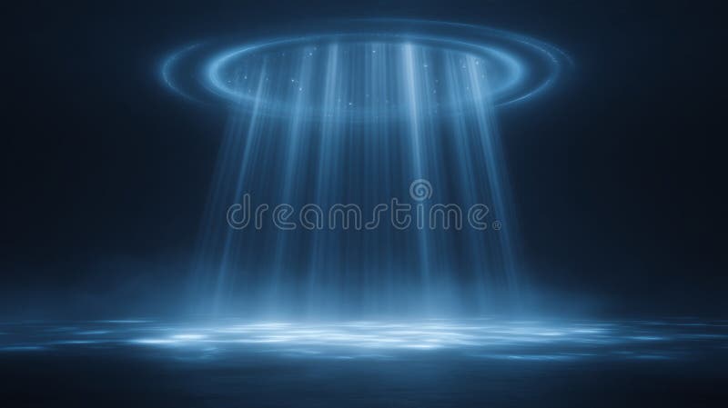 Floating Disc with Subtle Volumetric Light Beams from Above Stock Image ...