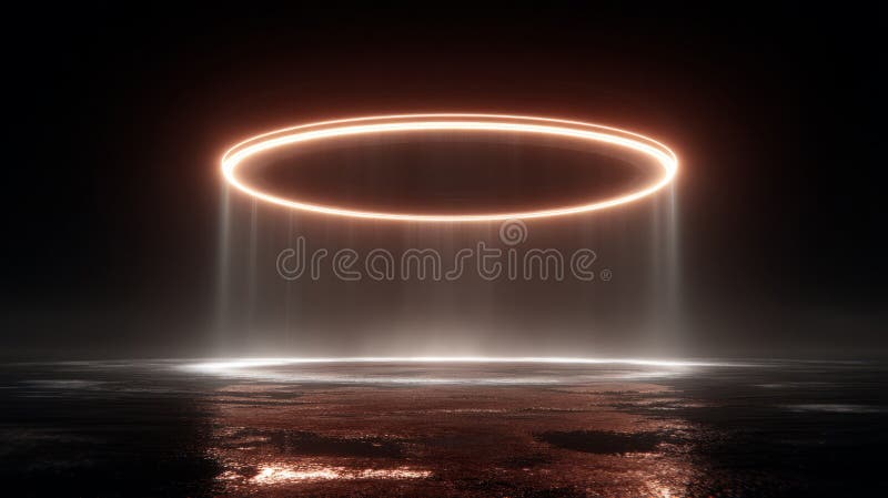 Floating Disc with Subtle Volumetric Light Beams from Above Stock Image ...