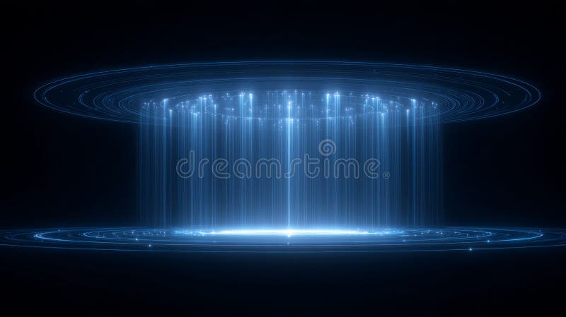 Floating Disc with Subtle Volumetric Light Beams from Above Stock Photo ...