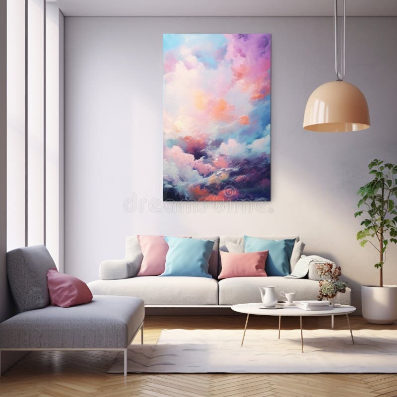 Floating Dreams: a Cloud-Like Composition Suspended in Mid-Air Stock ...