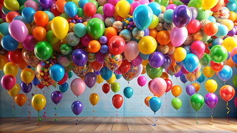 Floating Dreams: a Colorful Array of Balloons and Serpentine Generative ...