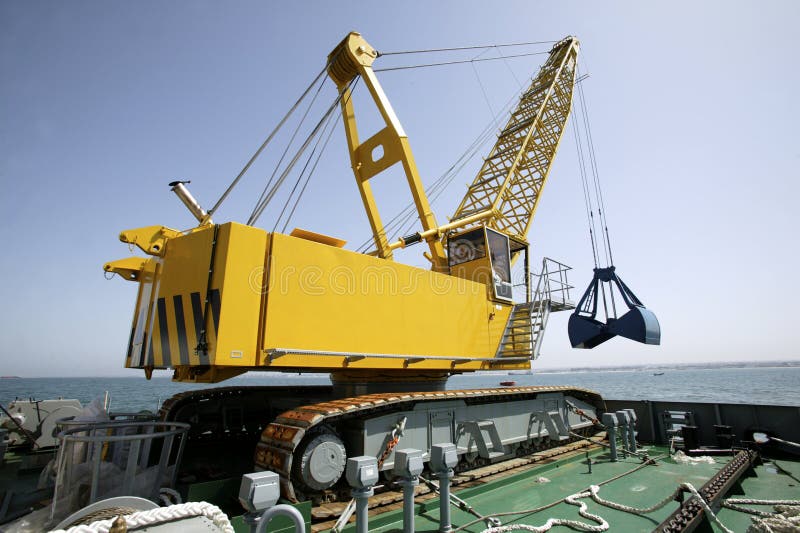 Floating dredging platform stock photo. Image of project - 21926924
