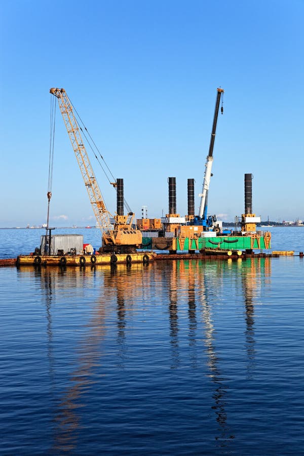 Floating dredging platform stock photo. Image of float - 27554082