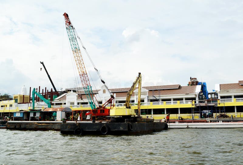 Dredging Platform on the Sea. Philippines, Manila. Stock Photo - Image ...