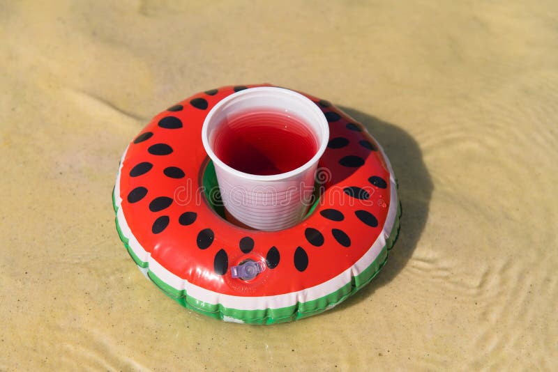 Floating Drink in Nature Water Stock Image - Image of funny, lemonade ...