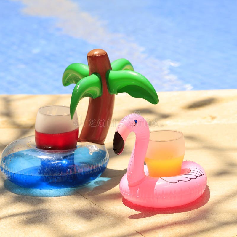 Floating Fresh Drink on Pool Stock Image - Image of fresh, swim: 240809959