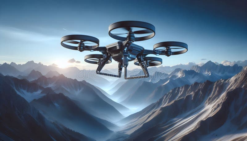 Floating Drone with Foldable Arms, Image Created Using Ai Stock Image ...