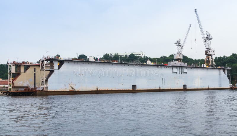 Floating Dry Dock with Ship Inside Stock Image - Image of rusted, heavy ...