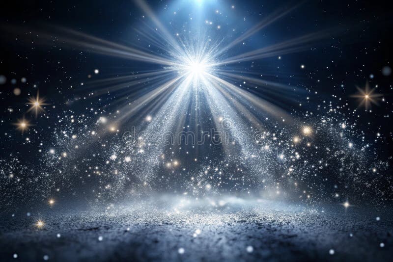 Floating Dust Particles with Light Rays on Black Background Stock ...