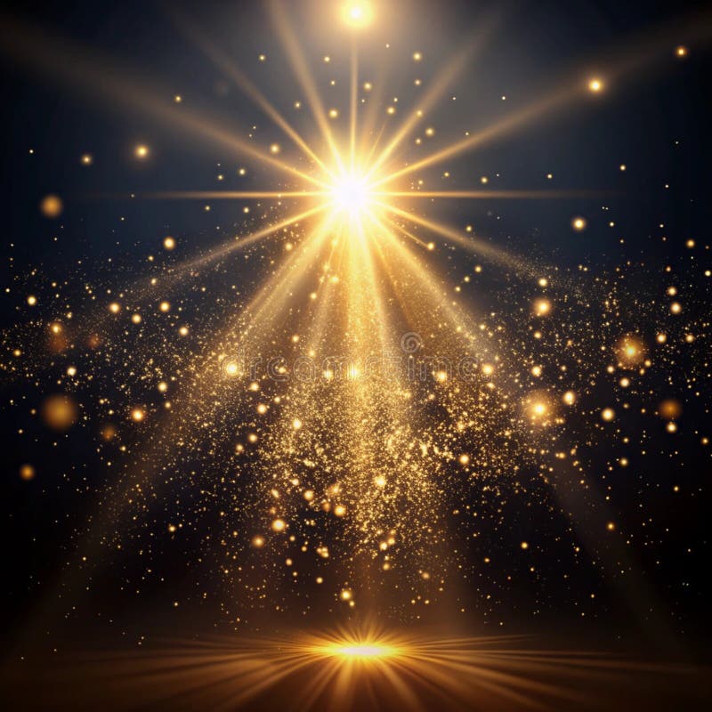 Floating Dust Particles with Light Rays on Black Background Stock ...