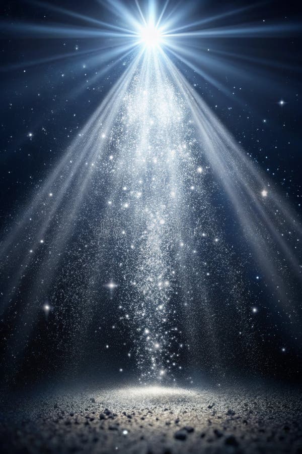 Floating Dust Particles with Light Rays on Black Background Stock ...