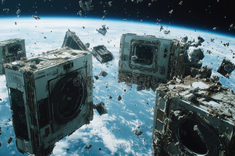 Floating Electronic Appliances in a Cosmic Space Setting Showcasing the ...