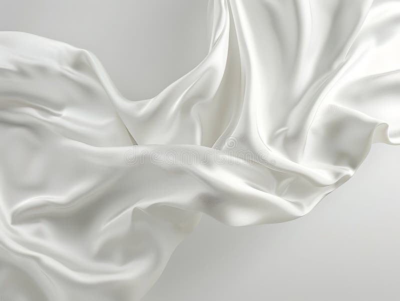 Floating Elegant White Fabric on a White Background Stock Illustration ...
