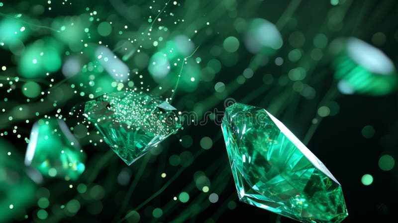 Floating Emerald Crystals in a Digital Particle-filled Environment ...