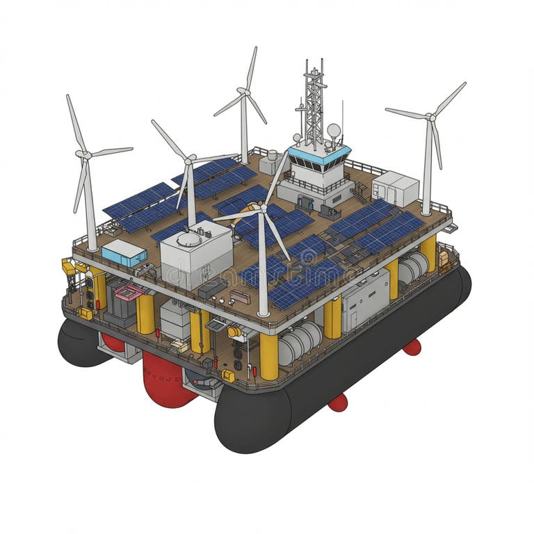 Floating Energy Platform Concept with Multiple Wind Turbines and Solar ...