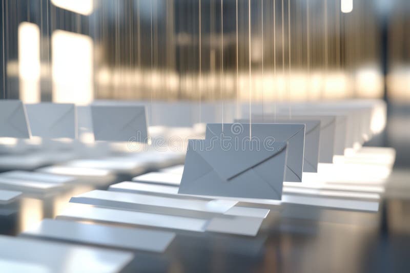 Floating Envelopes Suspended in Mid-air Showcasing Creative Mail Art in ...