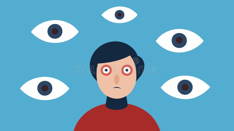 Floating Eyes Several Eyes Hovering Above a Person Looking Concerned ...