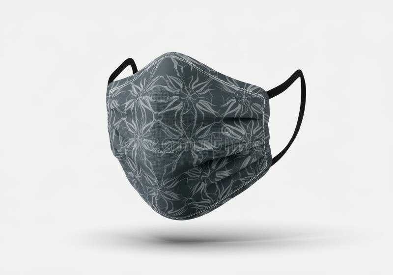 A Floating Fabric Face Mask Fully Stretched Out, on a Solid White ...