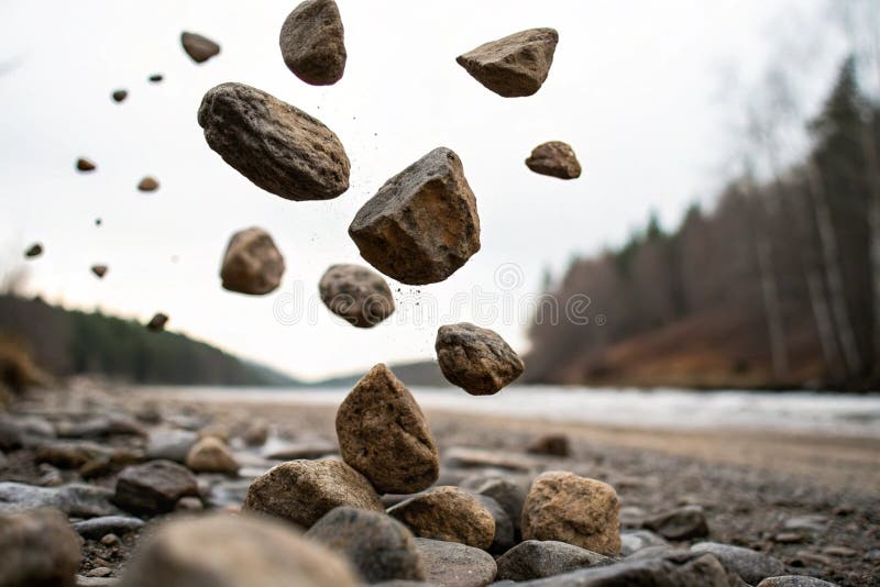 Floating Falling Rocks. a Layout of Rocks that are Either Floating or ...