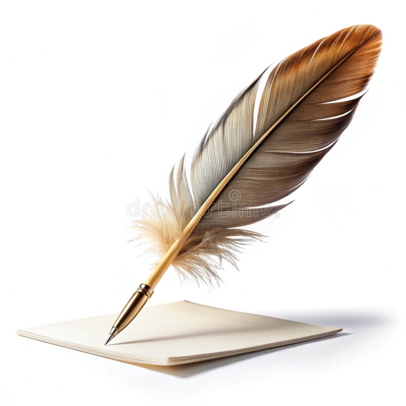 Floating Feather Pen stock illustration. Illustration of graceful ...