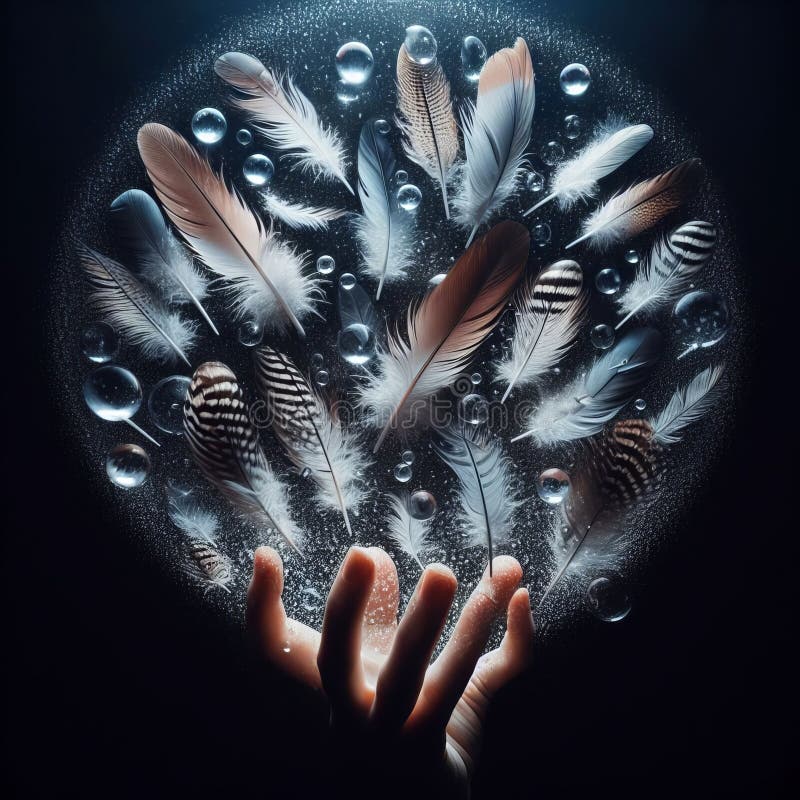 Floating Feathers, Close Up, Phot Stock Image - Image of item ...