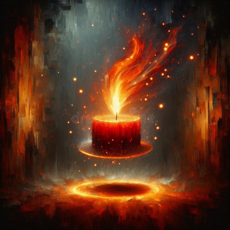 Floating Flame Being in Deep Reds Stock Illustration - Illustration of ...