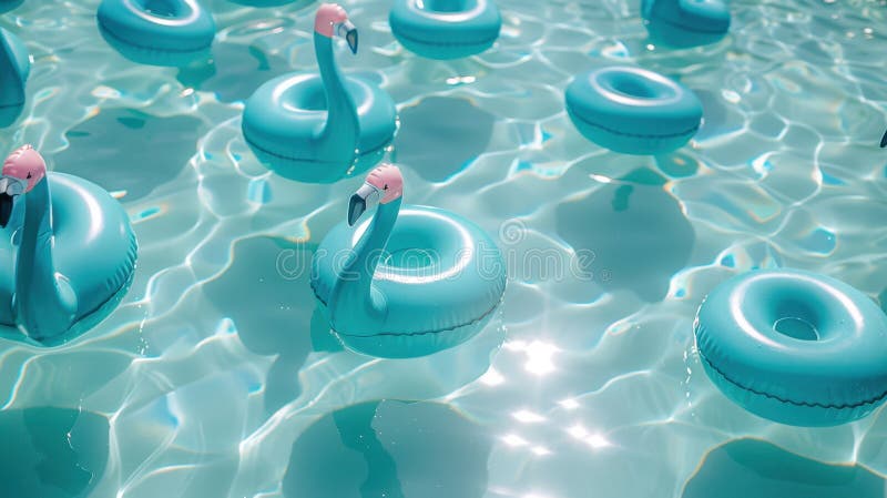 The Floating Flamingo Inflatables.AI Generated Image Stock Photo ...