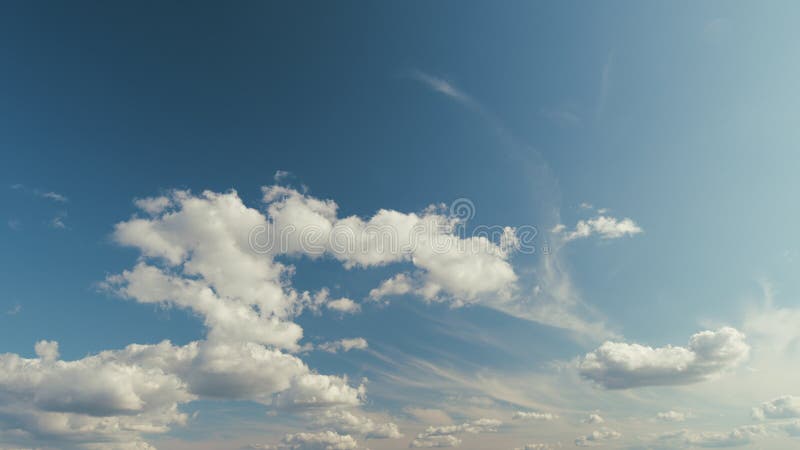 Floating Fluffy Clouds. Beautiful Sunny Blue Sky with Wispy Smoky White ...