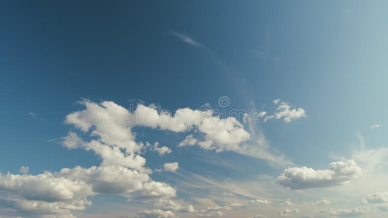 Floating Fluffy Clouds. Beautiful Sunny Blue Sky with Wispy Smoky White ...