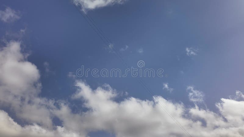 Floating Fluffy Clouds. Moving Clouds in the Blue Sky Stock Footage ...
