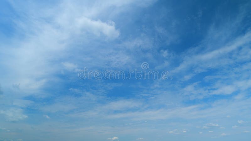 Floating Fluffy Clouds. Two Layers of Cloudiness. Blue Summer Sky with ...