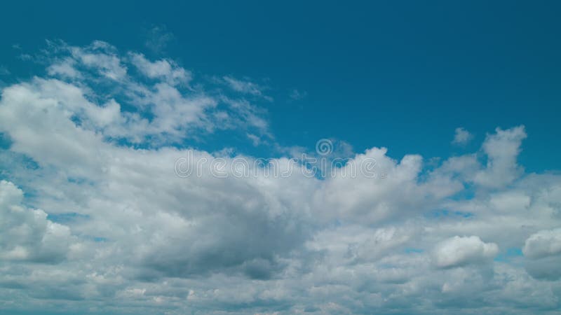 Floating Fluffy Clouds. Two Layers of Cloudiness. Blue Summer Sky with ...