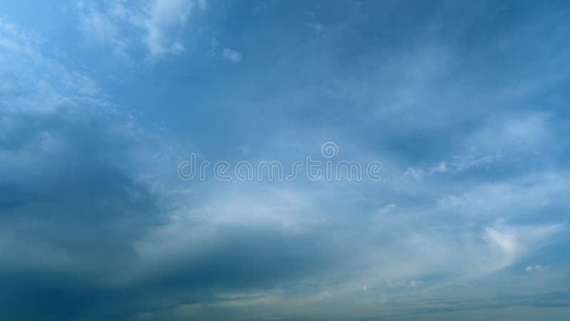 Floating Fluffy Clouds. Two Layers of Cloudiness. Blue Summer Sky with ...