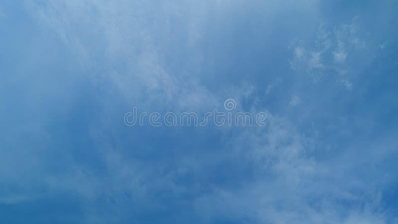 Floating Fluffy Clouds. Two Layers of Cloudiness. Blue Summer Sky with ...