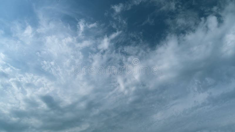 Floating Fluffy Clouds. Two Layers of Cloudiness. Blue Summer Sky with ...