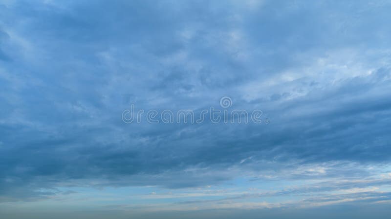 Floating Fluffy Clouds. Two Layers of Cloudiness. Blue Summer Sky with ...