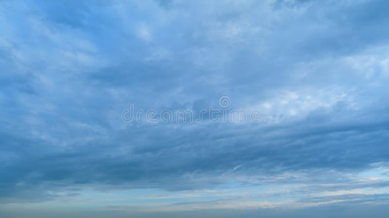 Floating Fluffy Clouds. Two Layers of Cloudiness. Blue Summer Sky with ...